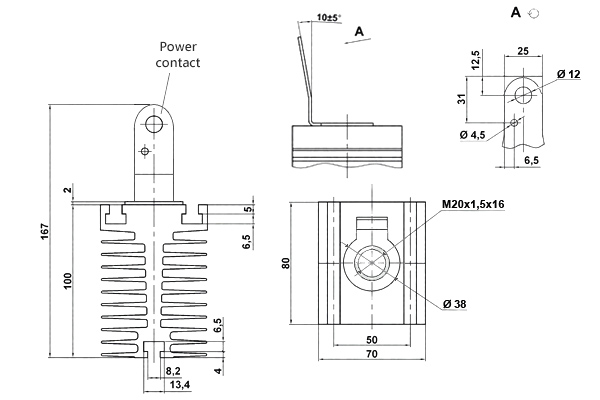 Heatsink Cooler O171-80 for stud SCR thyristors diodes 200A - 400A – AS ...
